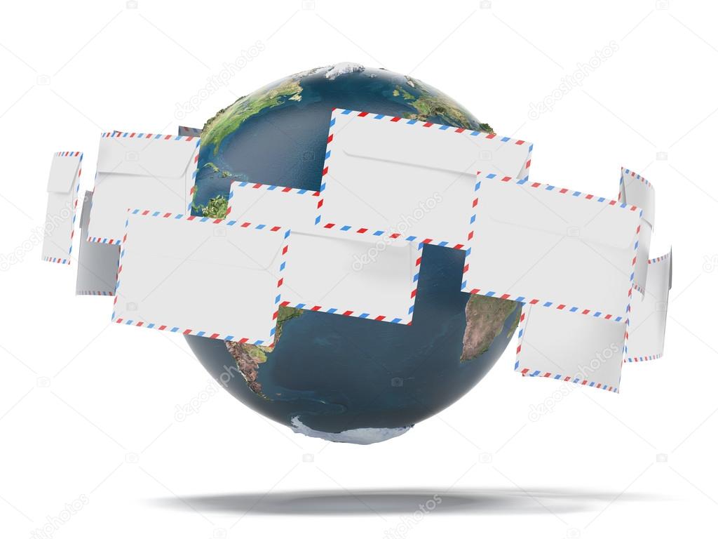 Earth and envelopes (Earth map provided by NASA) — Stock Photo ...