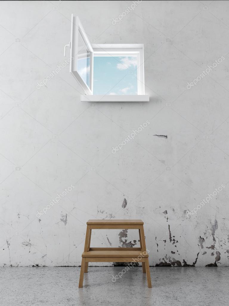 Stair to the small window Stock Photo by ©ekostsov 46050719