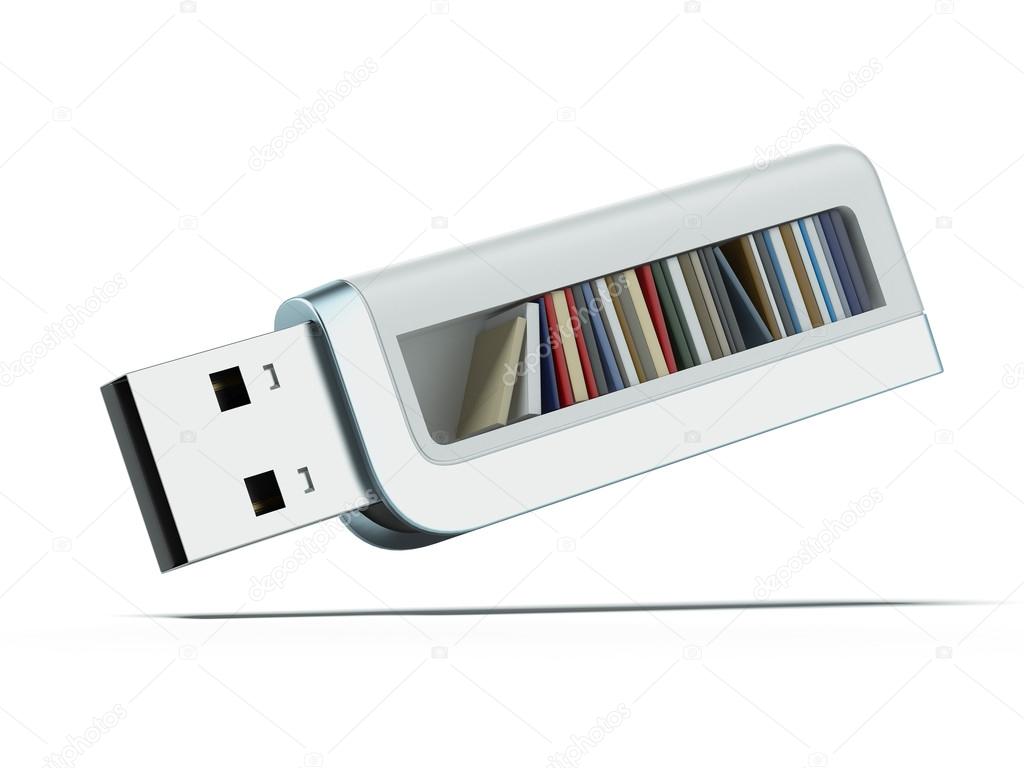 Usb flash drive and books Stock Photo by ©ekostsov 48580063