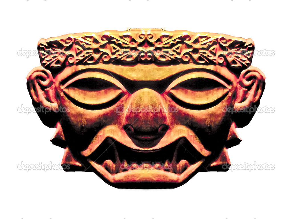 Inca Dark Mask Sculpture Stock Photo by ©DanFLCreativo 51389419