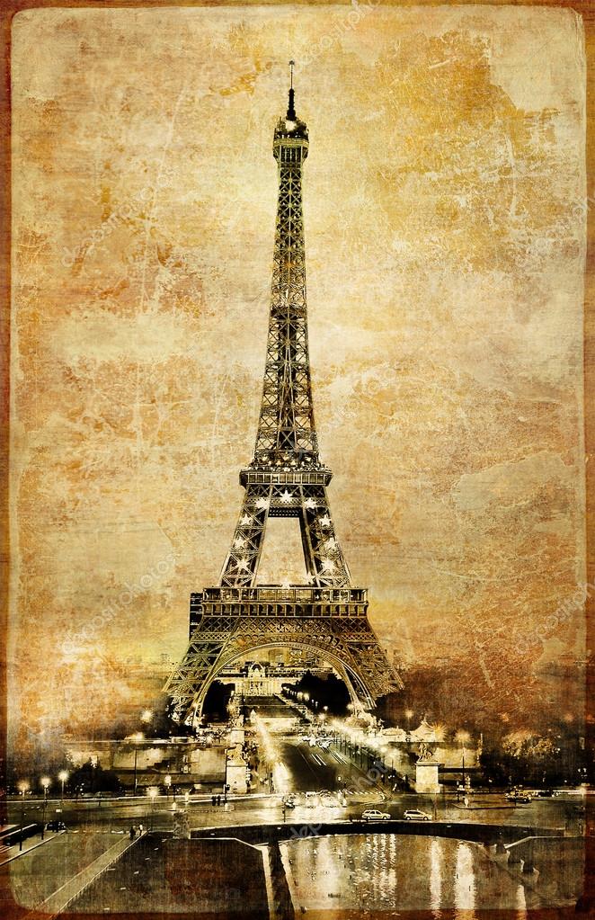 Eiffel tower - picture in retro style – Stock Editorial Photo © Maugli ...