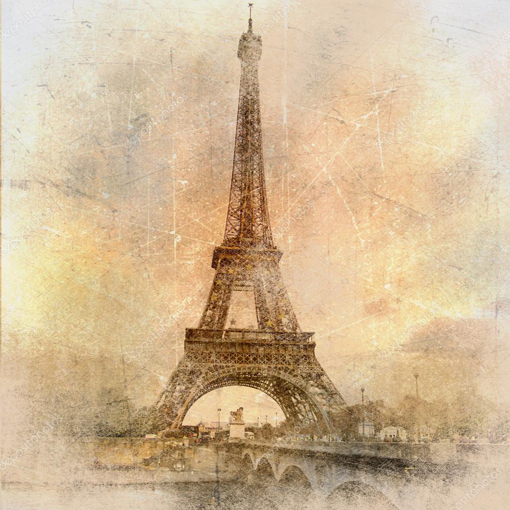 Retro styled background - Eiffel tower — Stock Photo © Maugli #12795033 Retro styled background - Eiffel tower — Stock Photo © Maugli #12795033