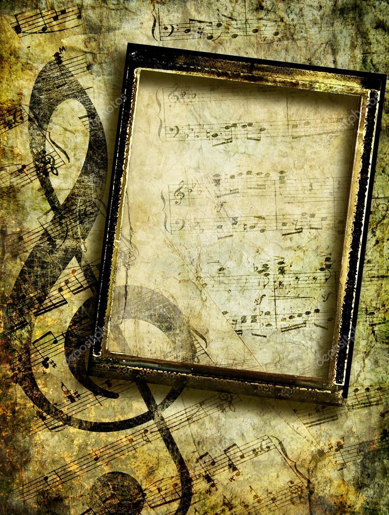 Musical background with frame Stock Photo by ©Maugli 12798455