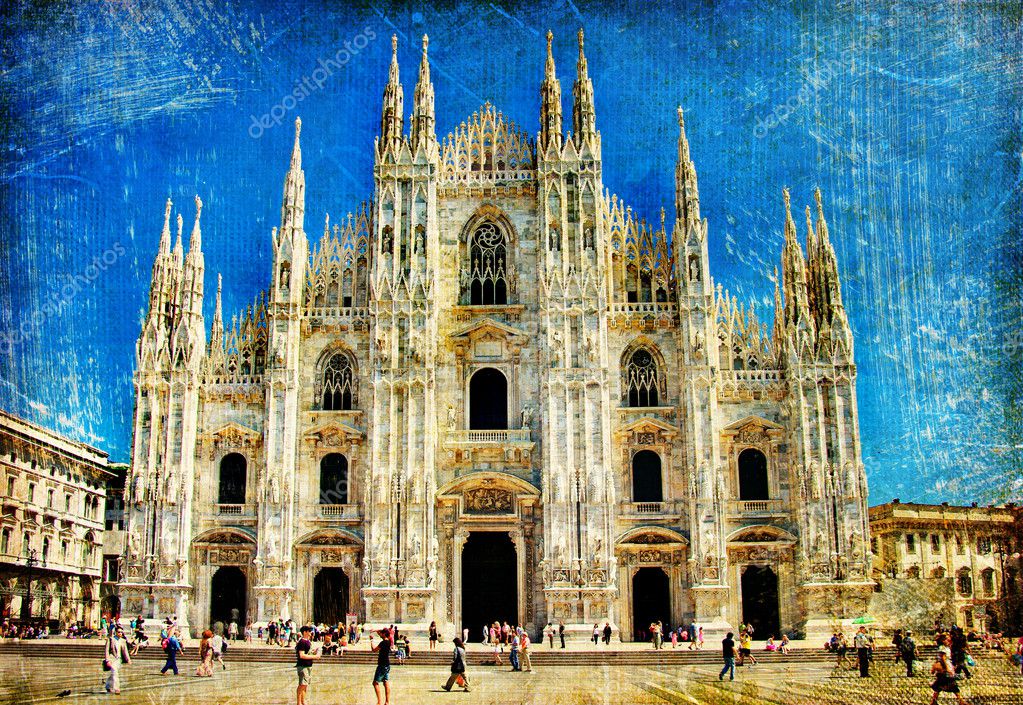 Duomo di Milano - serie vintage di grandi monumenti italiani — Foto ...
