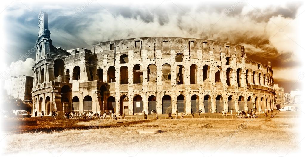 Great Colosseum - artistic retro styled picture — Stock Photo © Maugli ...