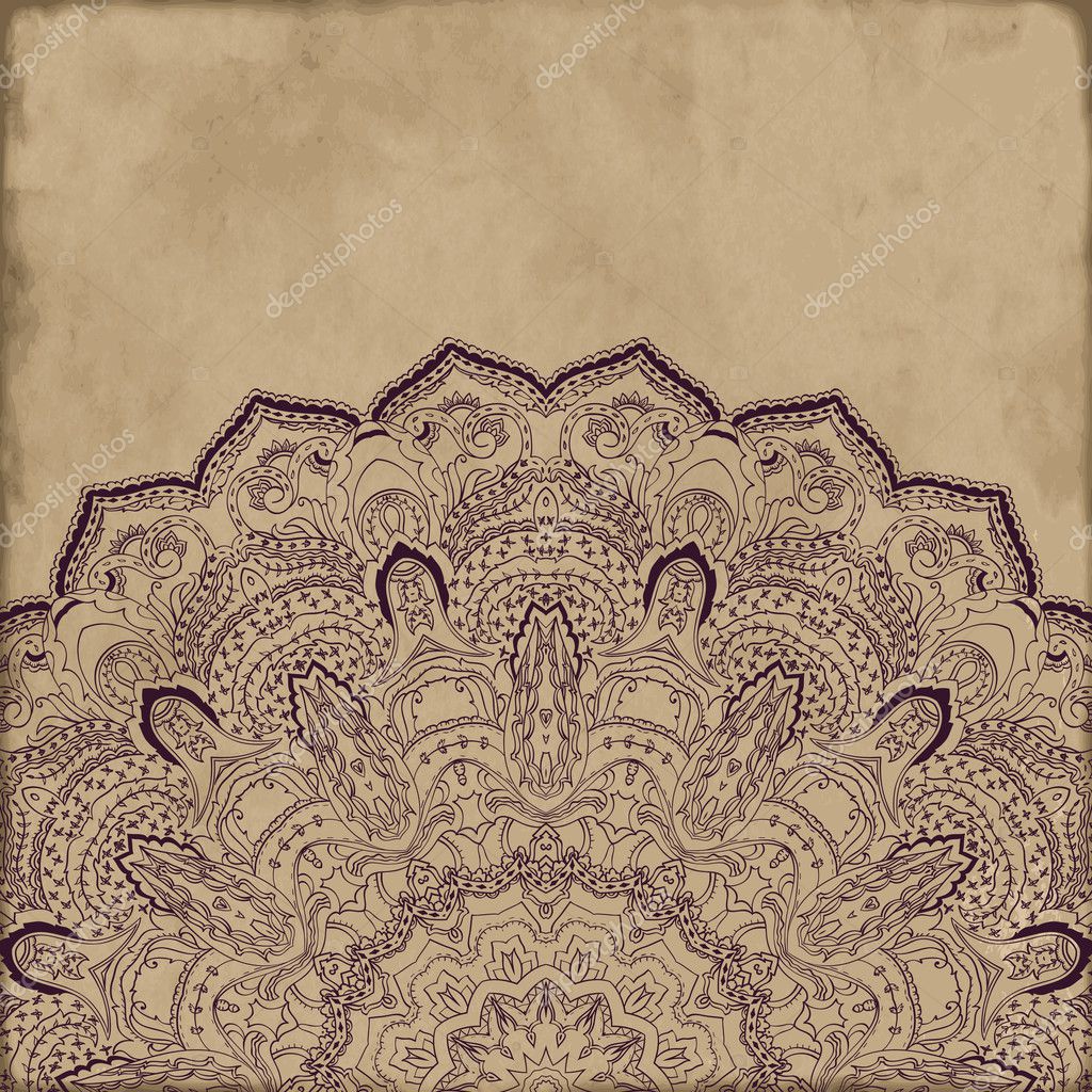 Paisley pattern on vintage background Stock Vector Image by ©Natikka ...