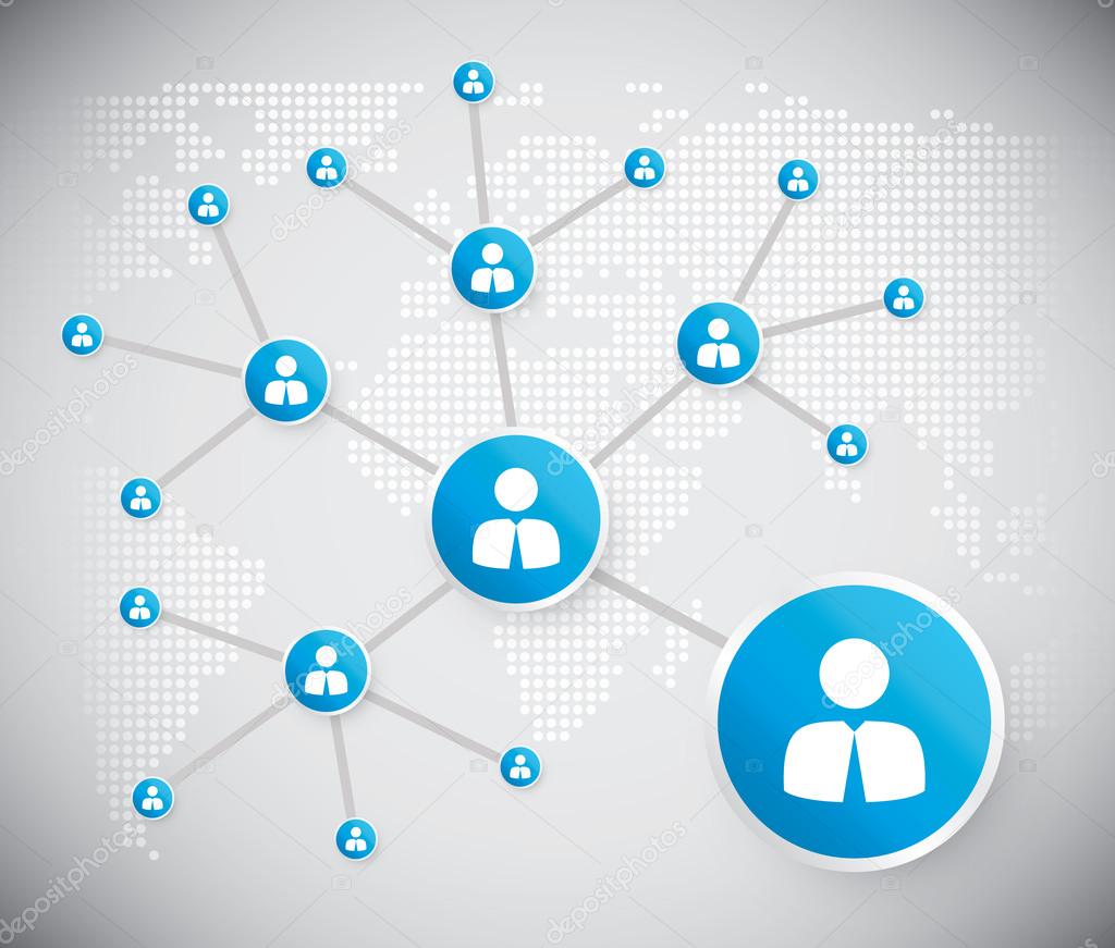 World map connection infographic with businessman icon Stock Vector by ...
