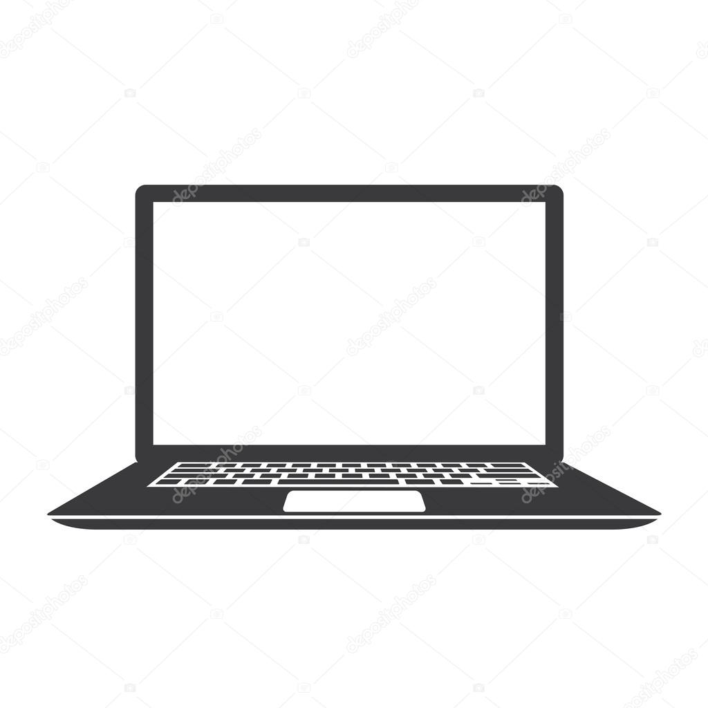 Icono de ilustración de vector portátil aislado sobre fondo blanco ...