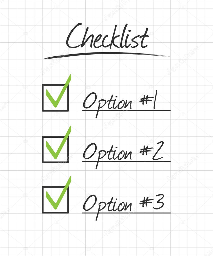 Checklist on ruled school paper grid with hand drawn syle. Easily ...