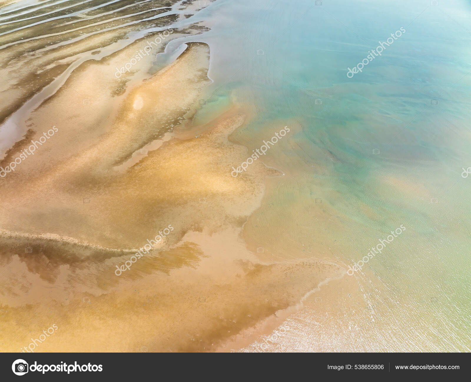 Patterns Sand Ocean Bed Low Tide Beach Drone Aerial Pattern Stock Photo ...