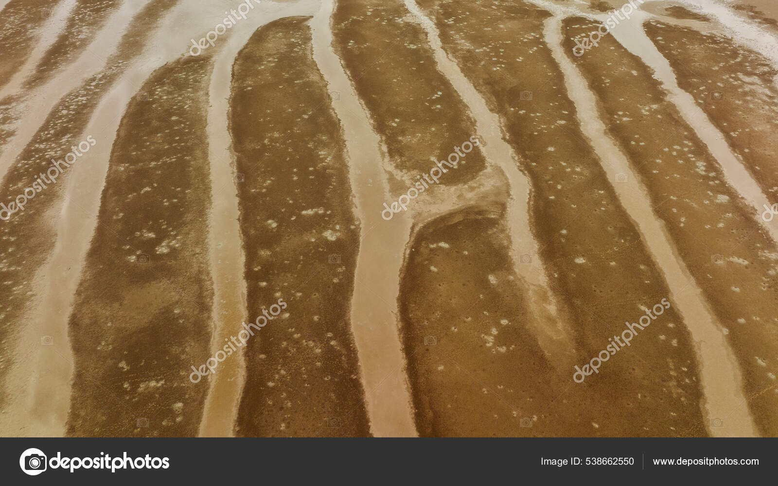 Patterns Sand Ocean Bed Low Tide Beach Drone Aerial Pattern Stock Photo ...