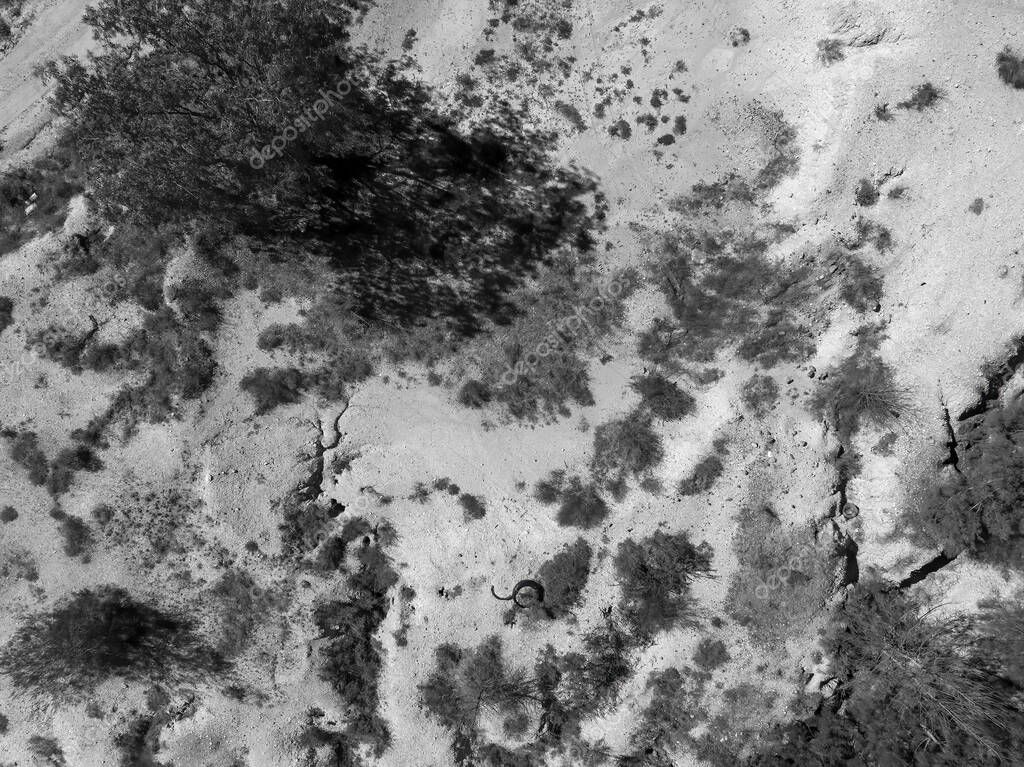 Drone aerial view of part of diggings on the Sapphire gemfields in ...