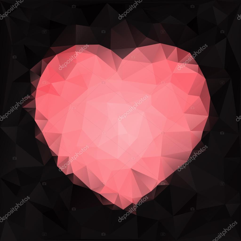 Stylized heart shape made of triangles Stock Vector Image by ©Olga ...
