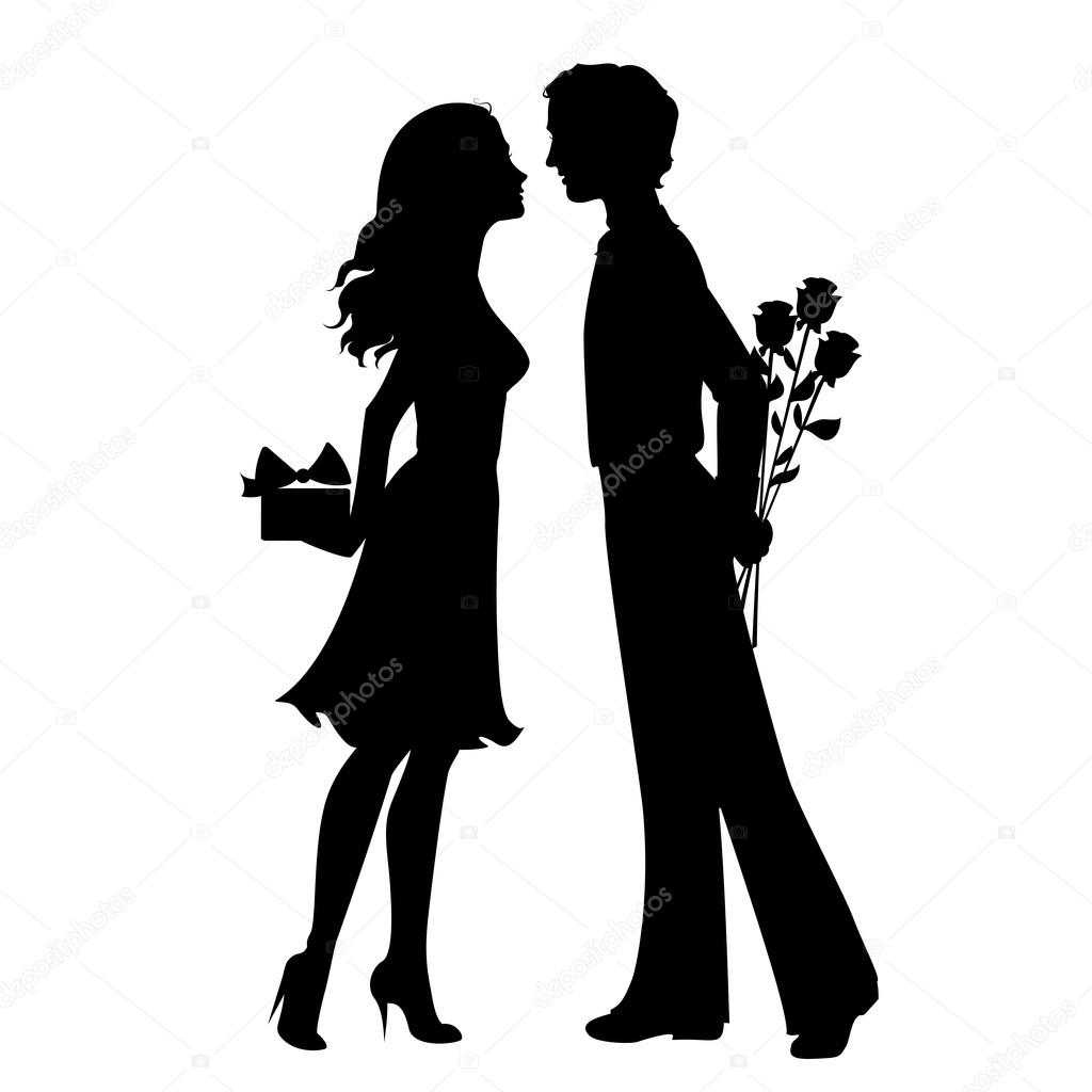 Silueta De Hombre Y Mujer Espalda Con Espalda Silueta De Hombre Y Mujer Espalda Con Espalda