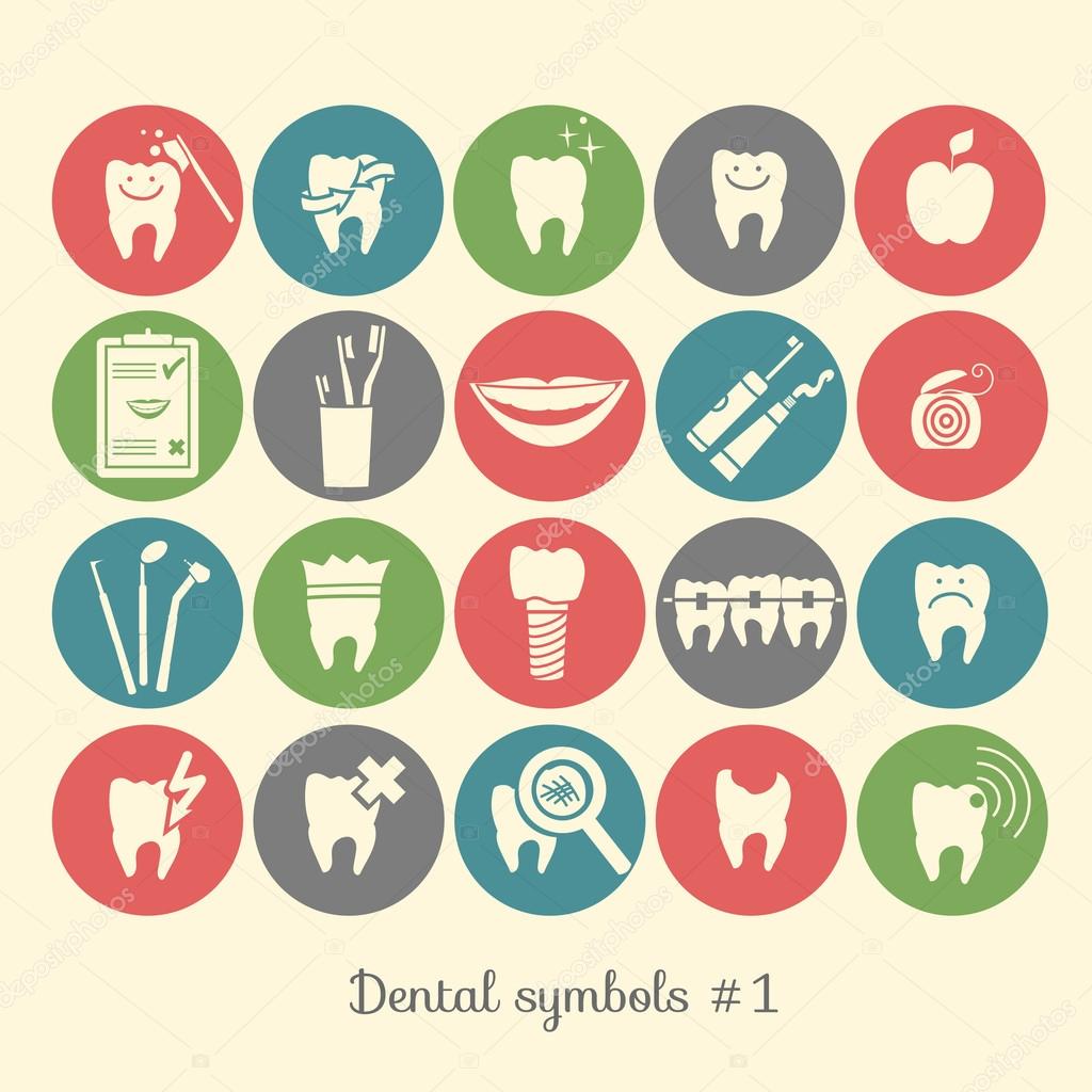 Conjunto de símbolos dentales, parte 1 2024