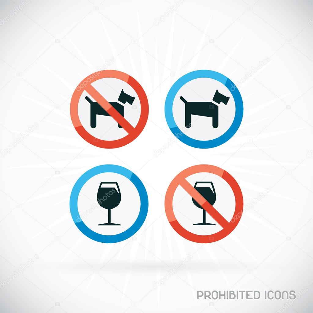 Prohibited Icons Illustration, Sign, Symbol, Button, Badge, Logo for ...
