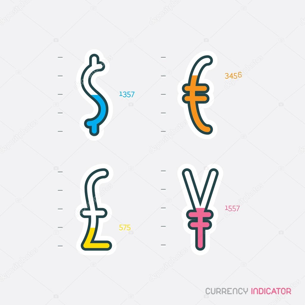 Currency Indicator Signs, Slider Switch Buttons, Sign, Symbol, Emblem ...