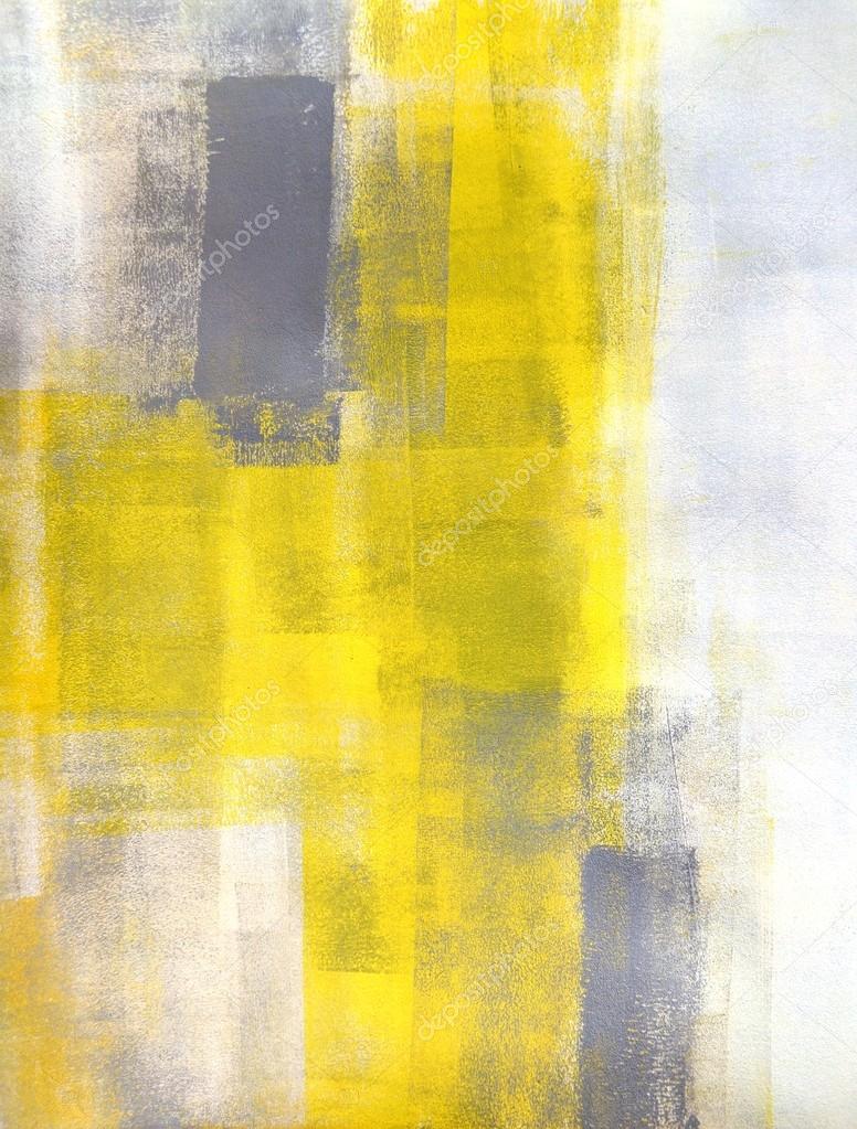 Grey and Yellow Abstract Art Painting Stock Photo by ©t30gallery 19203333