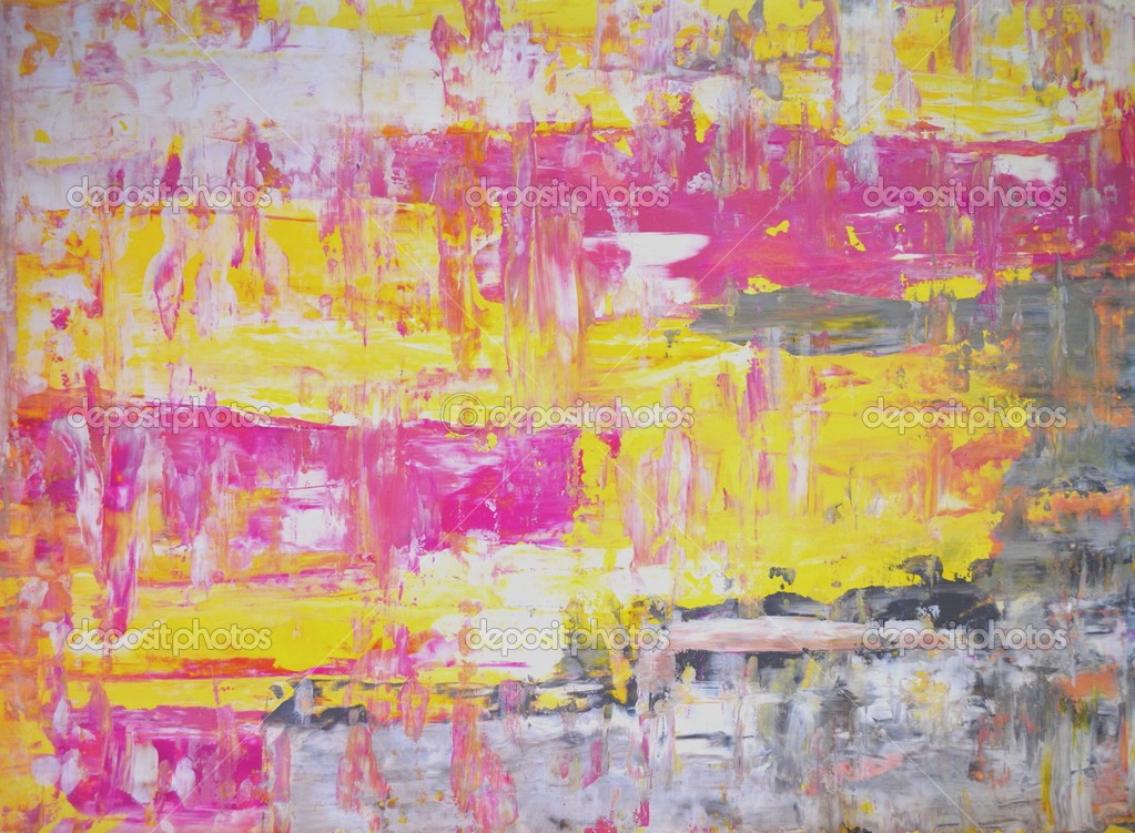 Pink and Yellow Abstract Art Painting — Stock Photo © t30gallery #22430405