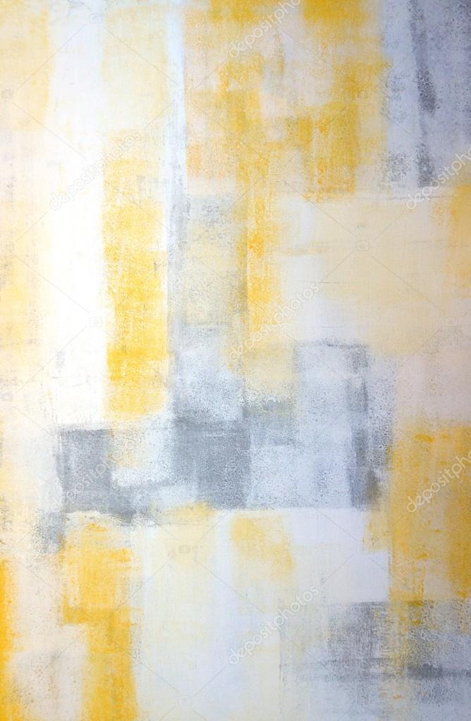 Grey and Yellow Abstract Art Painting Stock Illustration by ©t30gallery ...