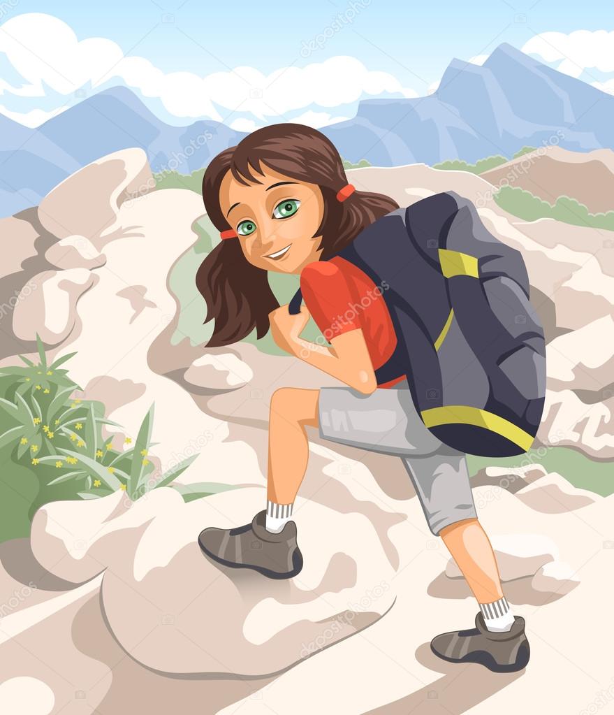 Hiking girl Stock Vector Image by ©koctia #30333723