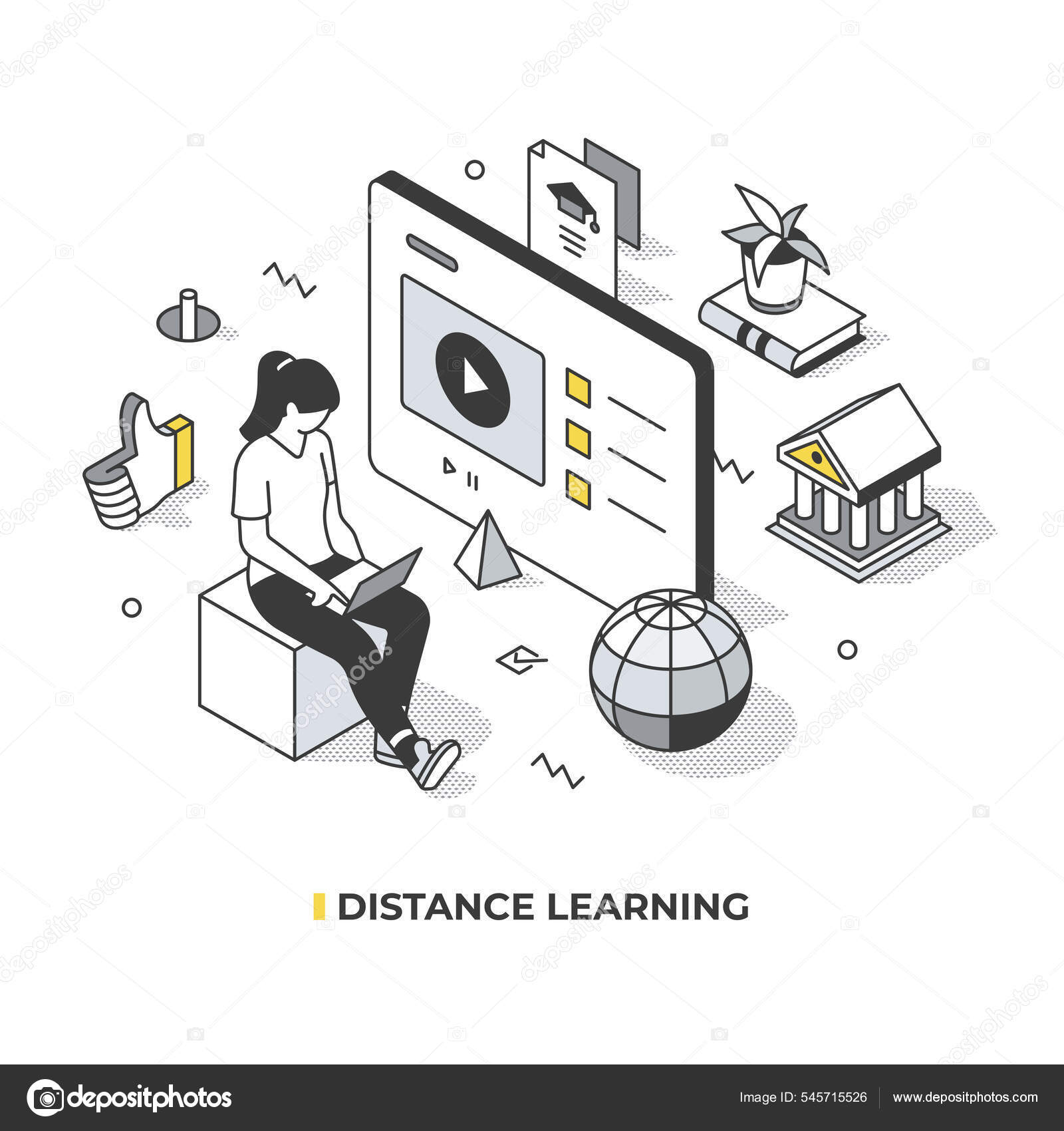 University Program Distance Learning Student Girl Preparing Exam Home ...