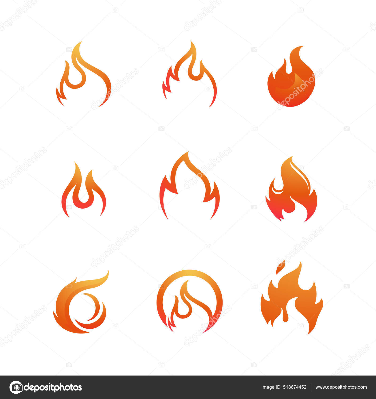 Templat Desain Ikon Vektor Api Panas Vektor Stok oleh ©elaelo 518674452