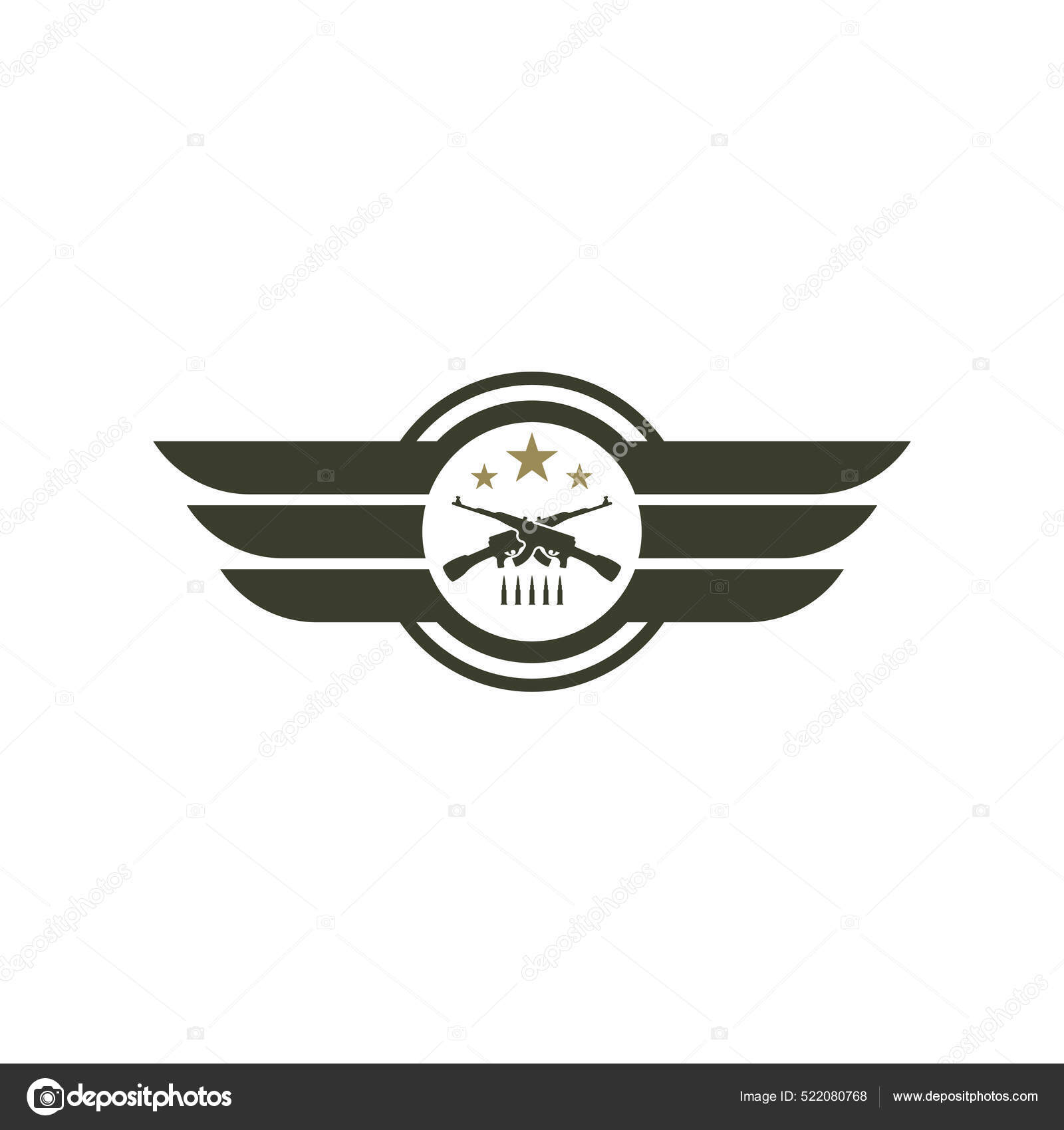 Army Falcon Wing Badge Icon Vector Illustration Design Template Stock ...