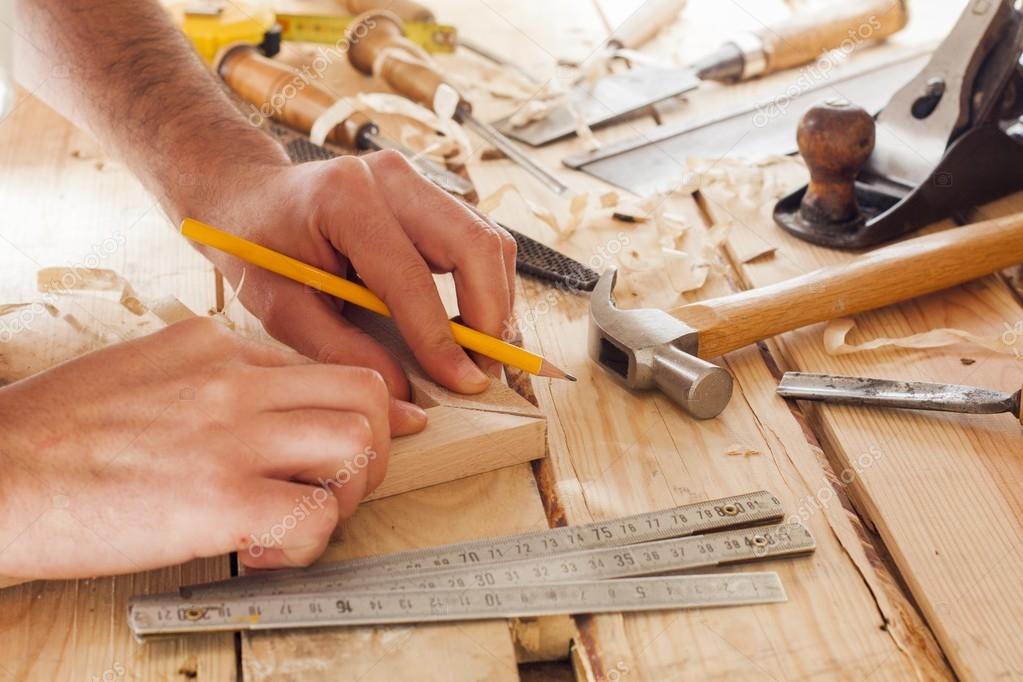 Carpenter working — Stock Photo © kartos #22367589