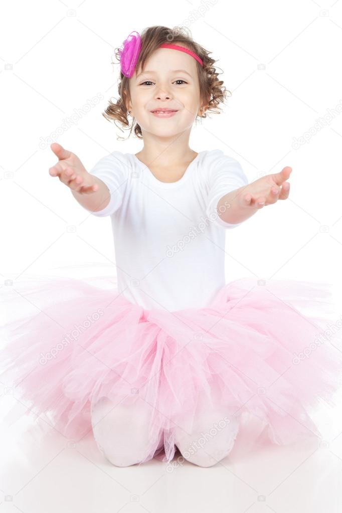Little princess girl sitting on the floor Stock Photo by ©Iuliia 15883087