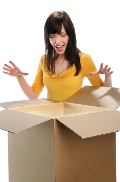 Woman opening box Stock Photos, Royalty Free Woman opening box Images ...