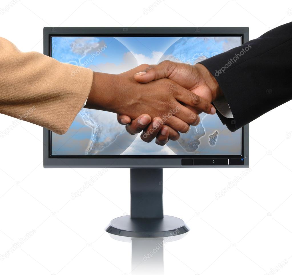 LCD Monitor and Handshake Stock Photo by ©ginosphotos1 16639687