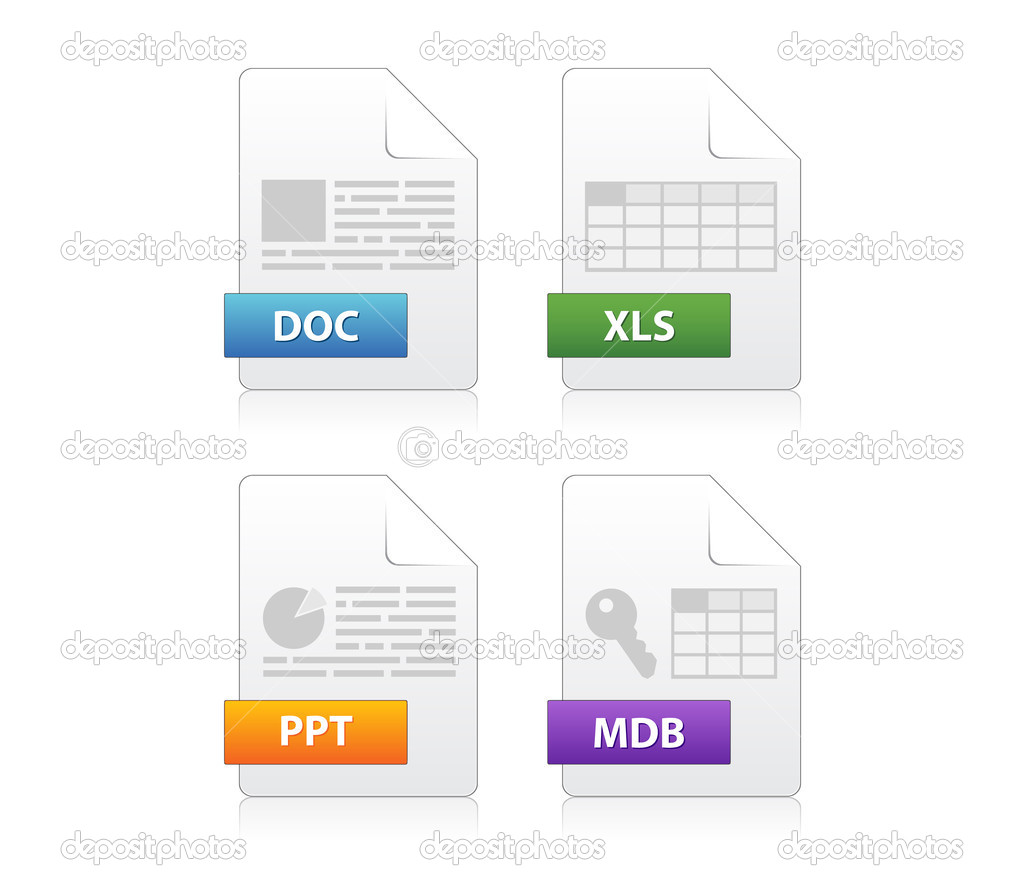 Icons for file extensions — Stock Photo © polesovsky #12747950