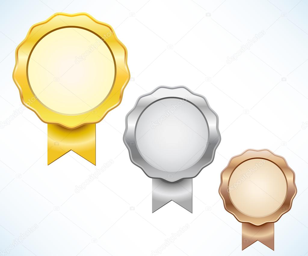Gold, silver and bronze seal of quality Stock Vector Image by ...