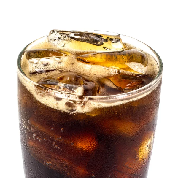 Top view of cola in glass isolated on a white background ⬇ Stock Photo ...