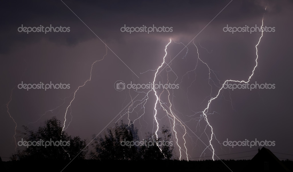 Powerful lightnings Stock Photo by ©photopotam 13178905