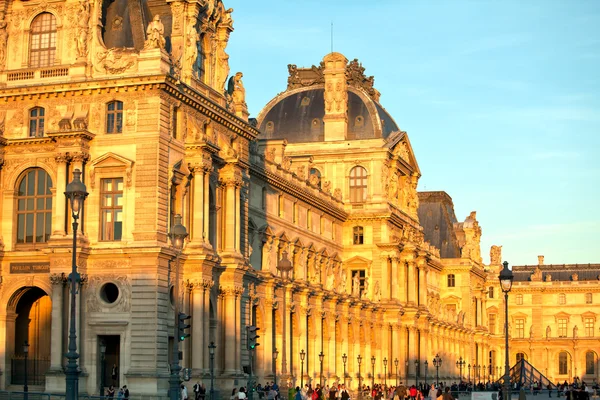 The Louvre Palace and Pyramid before sunset, Paris, France — Stock ...