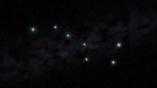 Slow Animated Background Traveling Open Space Stars Flow Camera Two ...