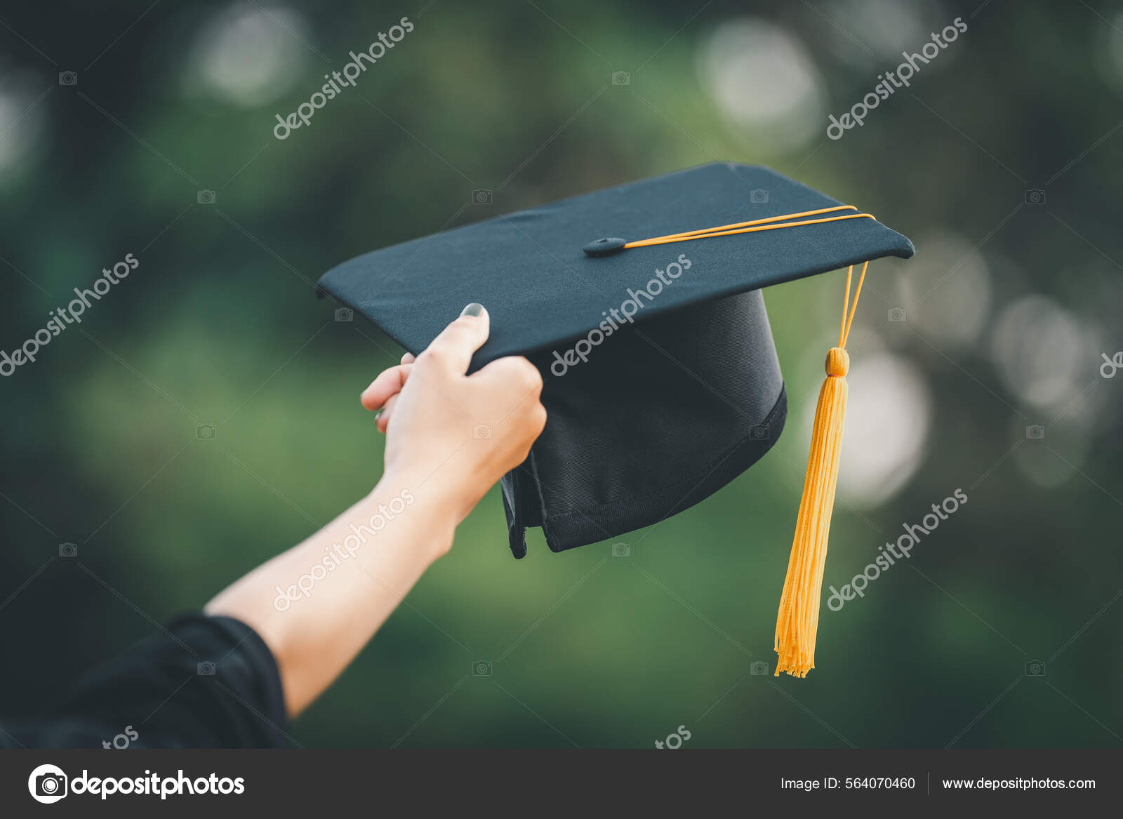 Graduation Cap Background Young Man With Graduation Cap And Gown And