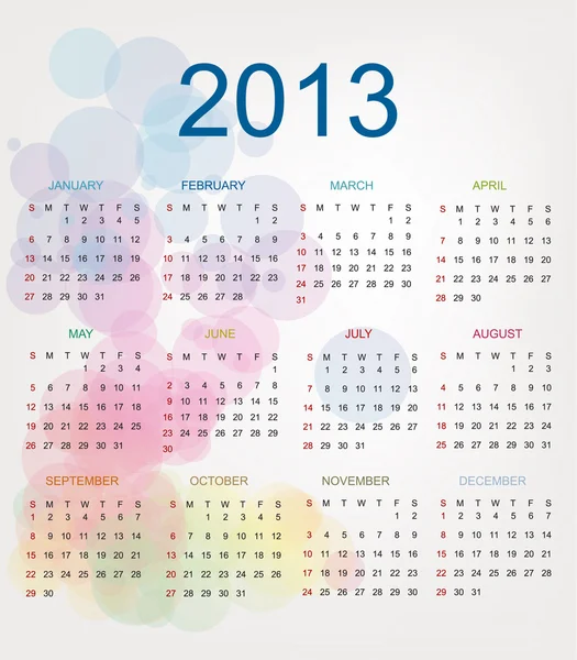 Calendar for Year 2013 — Stock Vector © _Erdem_ #12891058