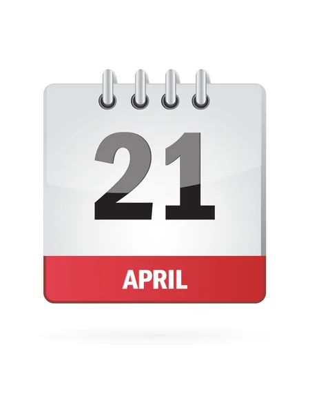 21 April Calendar Icon On White Background — Stock Vector © _Erdem_ ...