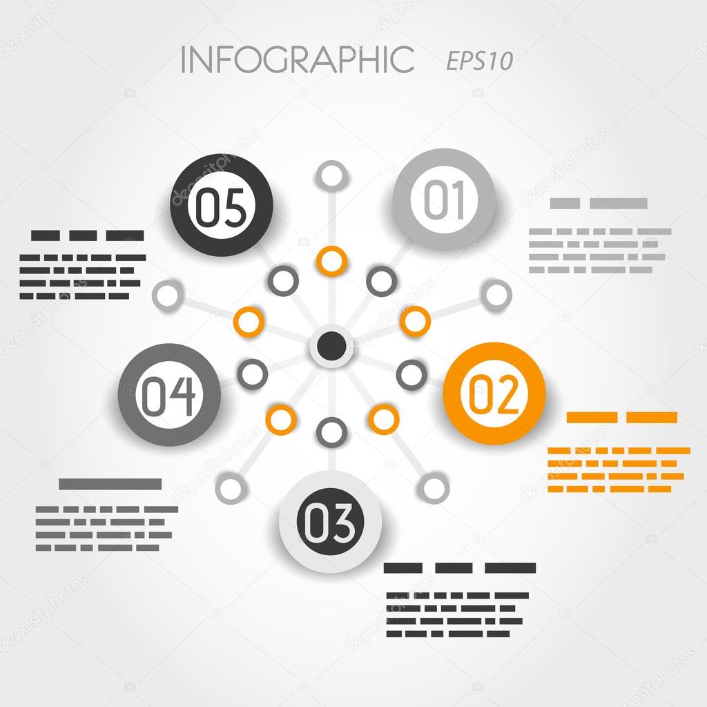 Orange circle timeline infographic with big rings Stock Vector by ...