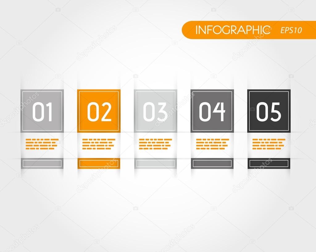 Infografías cuadradas naranjas con flecos Vector de stock por ...