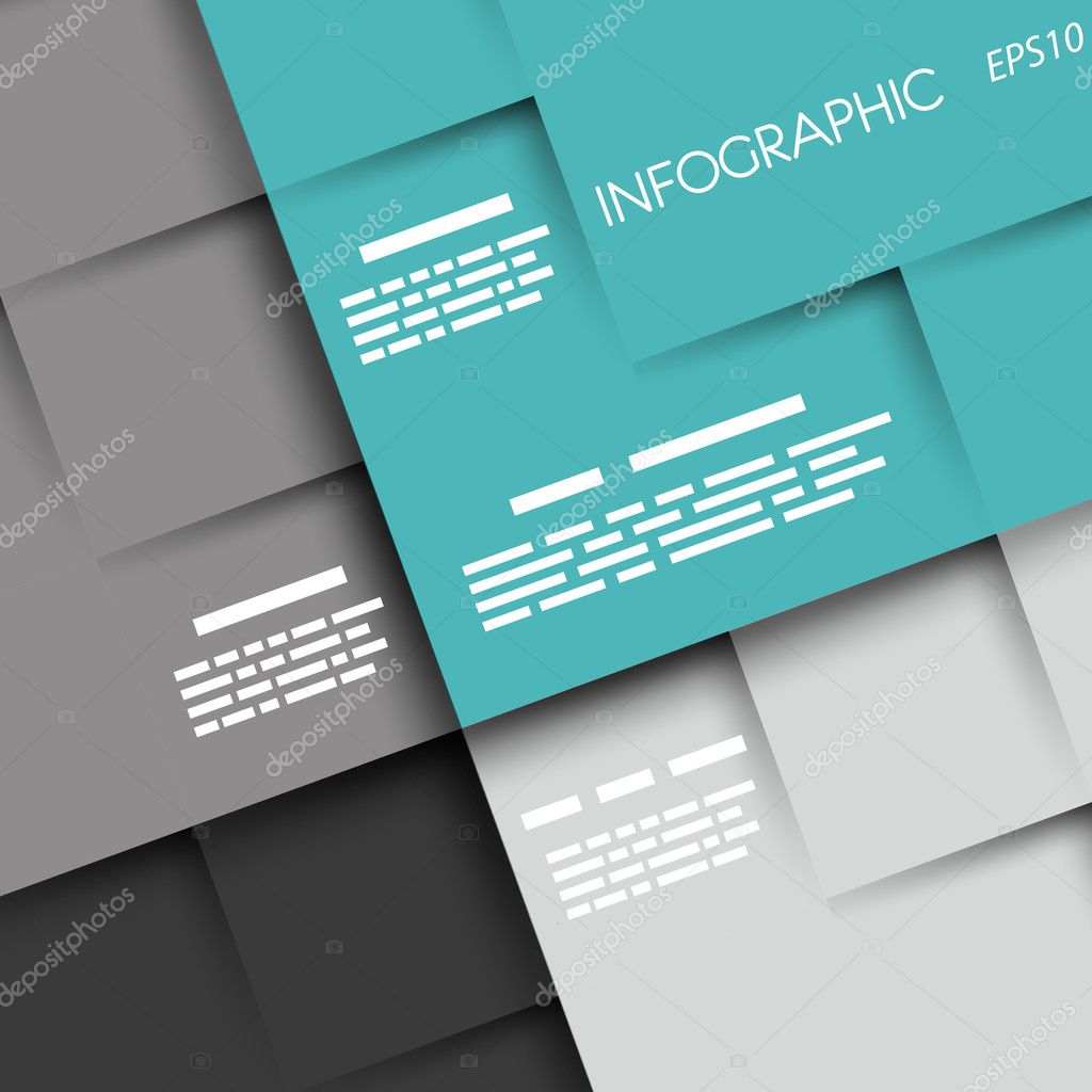 Turquoise infographic background with squares Stock Vector Image by ...