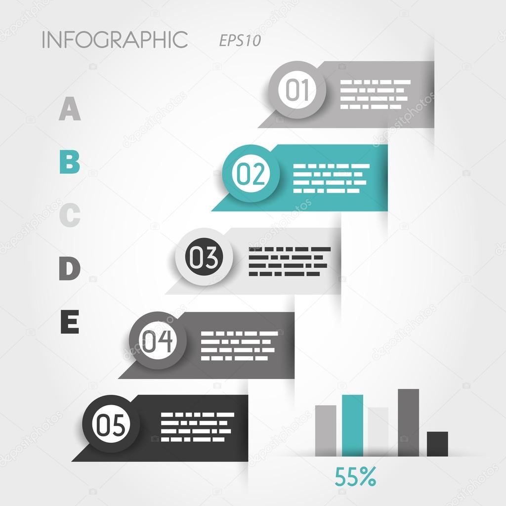 Turquoise infographic labels with graph Stock Vector Image by ...