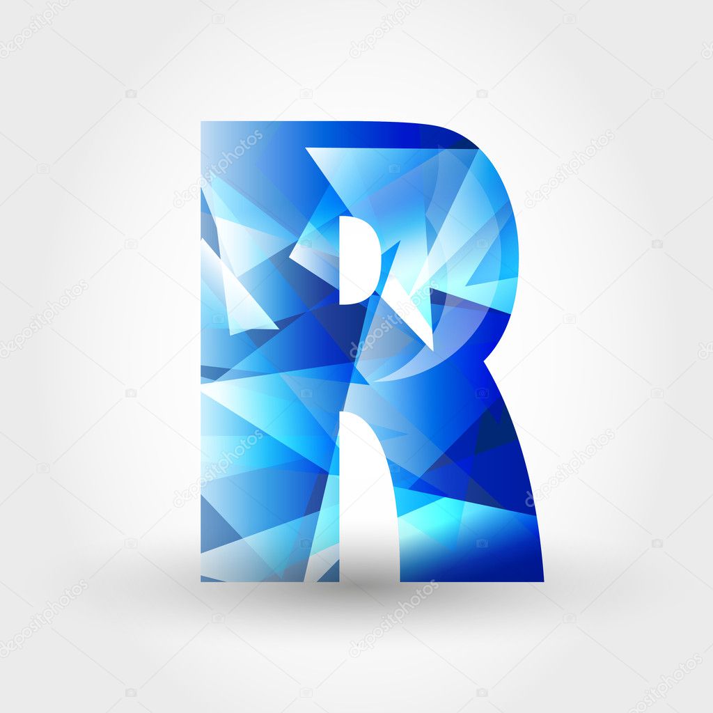 Blue crystalline letter R Stock Vector by ©mdesignstudio 26843637