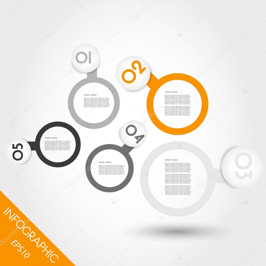 Orange infographic balls with rings Stock Vector Image by ...