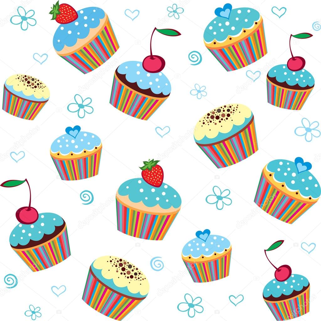 Seamless cake pattern — Stock Vector © kalennikganna #13132964