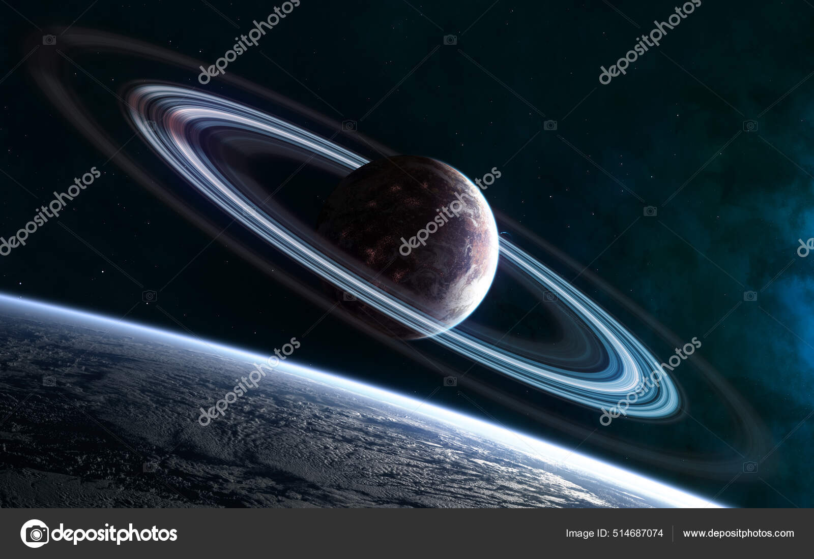 Cosmic landscape. Planets in deep space Stock Photo by ©AaronAlien ...
