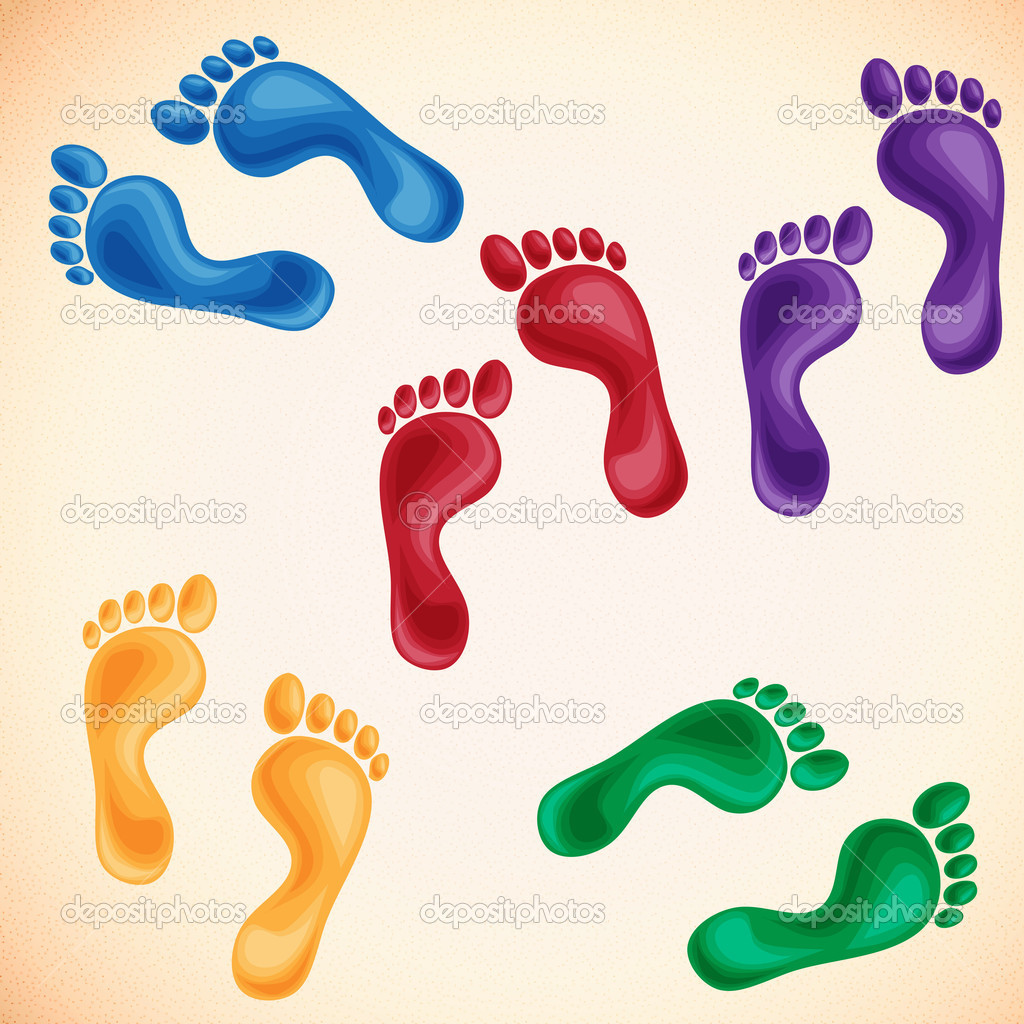 Colorful footprints Stock Illustration by ©kozzi2 #13525574